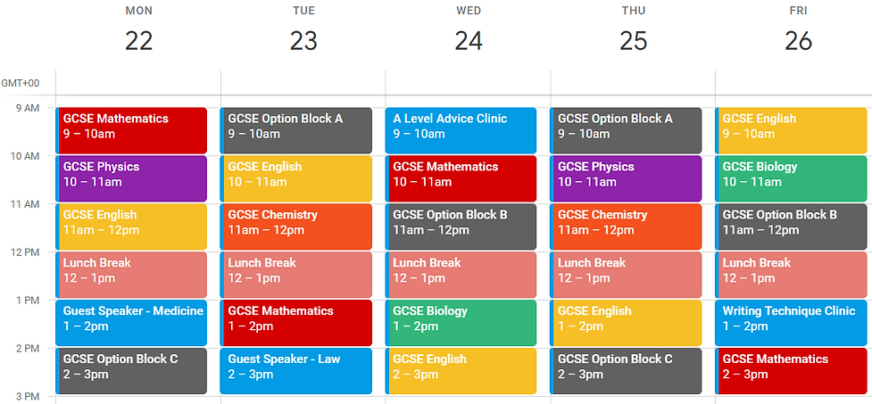 Provisional Timetable | Lumiforge Academy